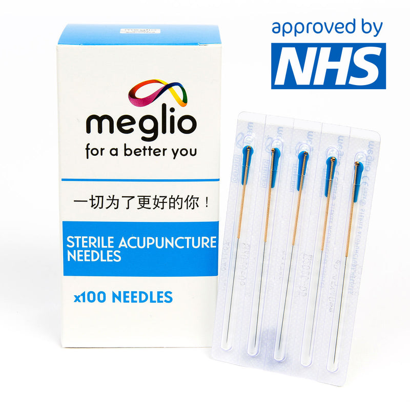 Acupuncture Needles Box of 100 with Copper Handles & Guide Tubes – Meglio